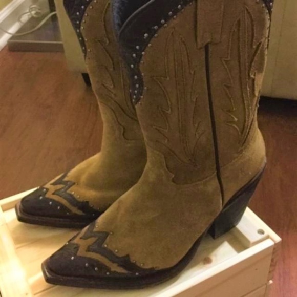Reba | Shoes | Womens Sz 8 Leather And Suede Reba Cowboy Boots | Poshmark